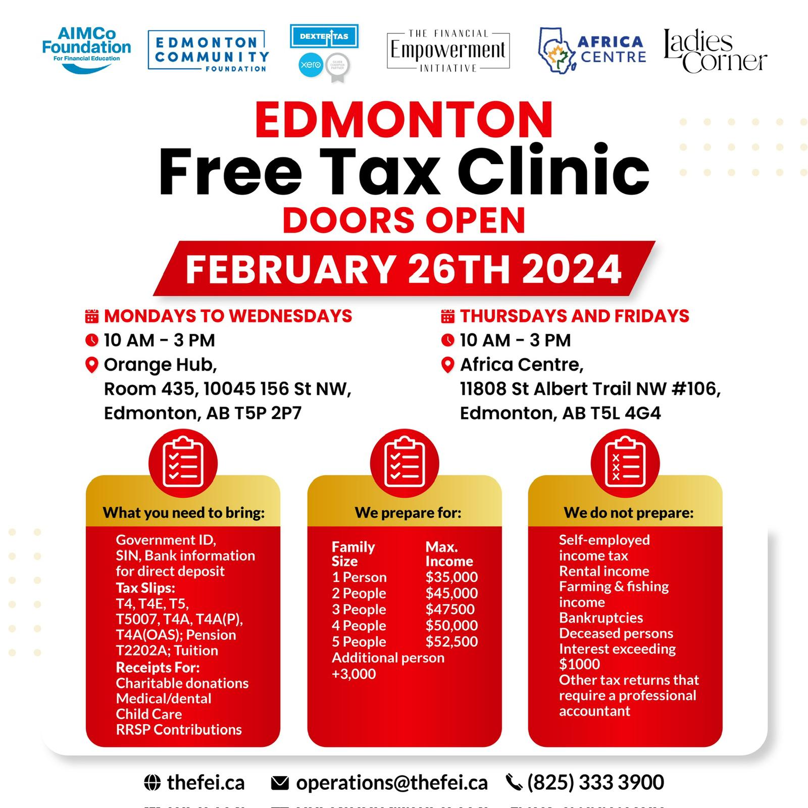 Free Community Tax Filing Service Launches in Edmonton on February 26th ...